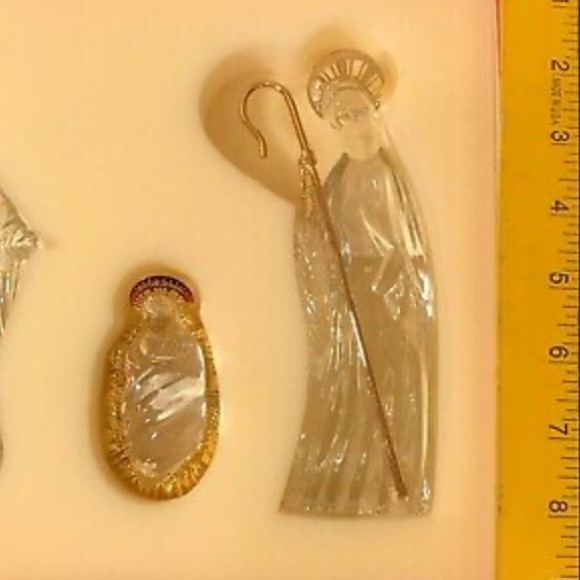 Vintage | Accents | Gorham Crystal Jesus Mary 3 Piece Nativity Set ...